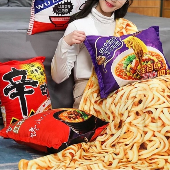noodles | Other | Instant Noodles Plush Pillow Blanket Noodles Ramen ...